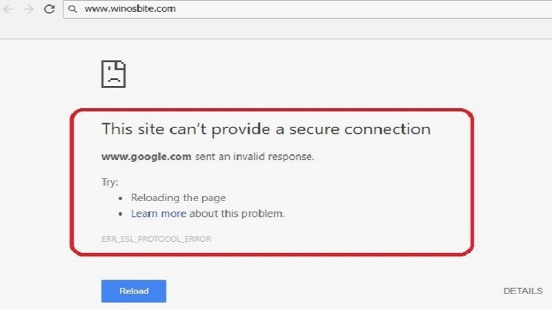 Cách sửa lỗi This site can't provide a secure connection